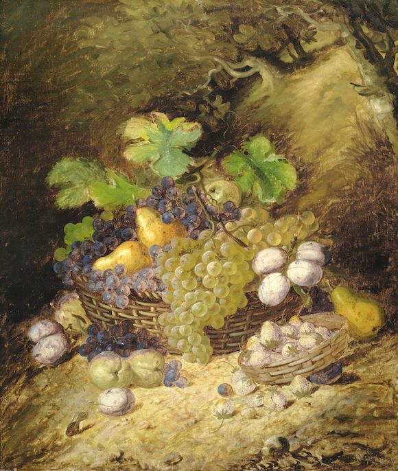 Bonhams : George Webber, (British, 19th Century) Still life of fruit