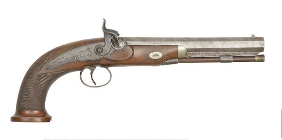 Bonhams : A 50-Bore Percussion rifled Duelling or Target Pistol