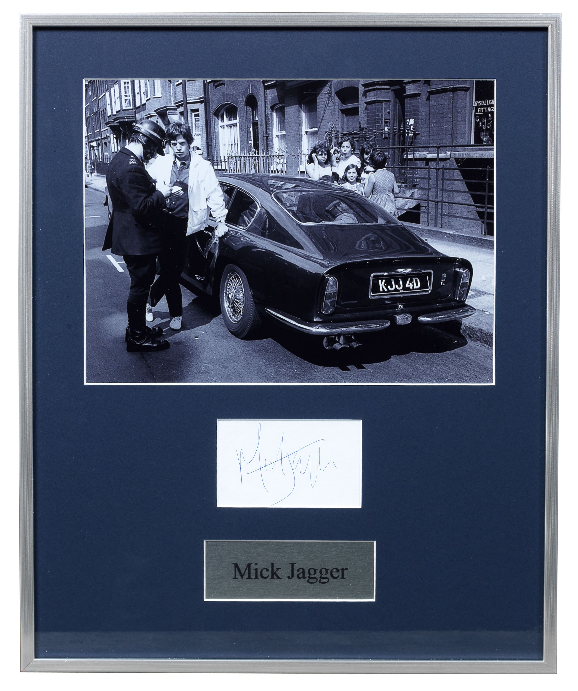 Bonhams Cars : A photograph with signature of Mick Jagger with his ...