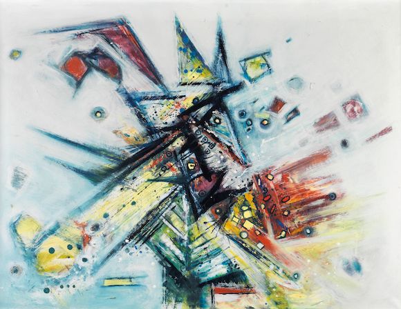 Bonhams : Ahmed Parvez (Pakistan, 1926-1979) 77 x 105 cm