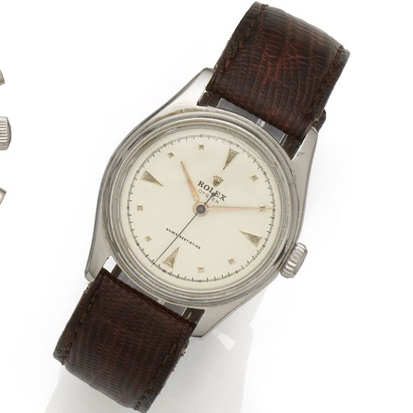 Bonhams : Rolex. A stainless steel manual wind wristwatch Oyster, Ref ...