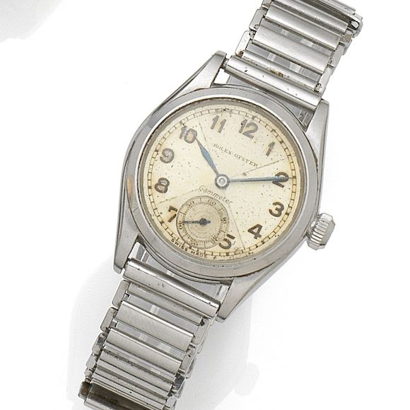 Bonhams : Rolex. A stainless steel manual wind bracelet watch Gammeter ...