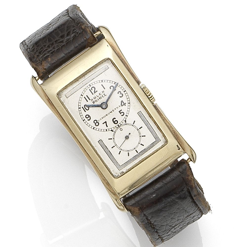 Bonhams : Rolex. A 9K gold manual wind wristwatch Prince Chronometre ...