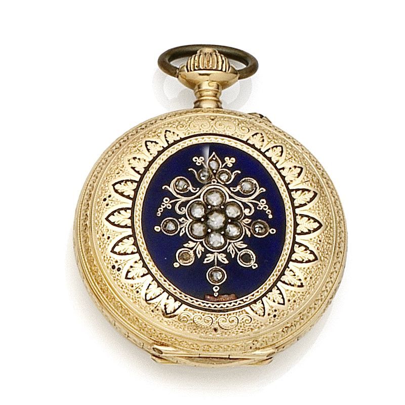 Bonhams : H. Thiebaud Fleurier. An 18k gold and enamel diamond set ...