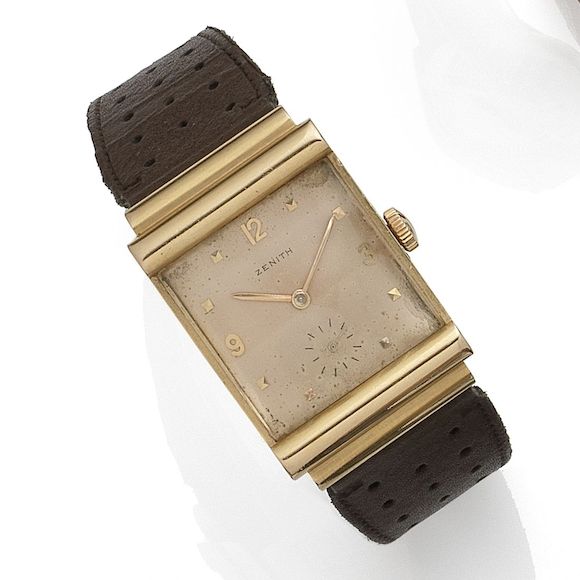 Bonhams : Zenith. An 18K rose gold manual wind wristwatch Movement No ...