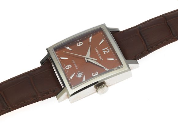Bonhams : Louis Erard. A stainless steel automatic calendar square ...