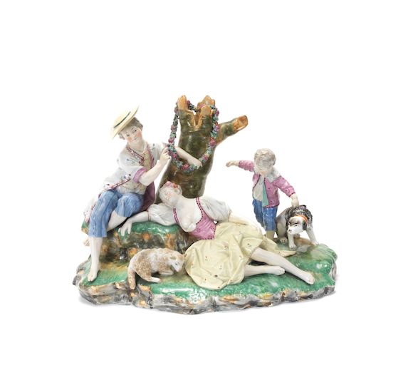 Bonhams : A large Höchst-Damm group of 'Der Schlummer der Schäferin ...
