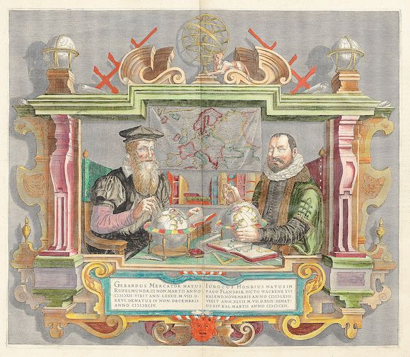 Bonhams : MERCATOR (GERARD) AND JODOCUS HONDIUS Double portrait of ...
