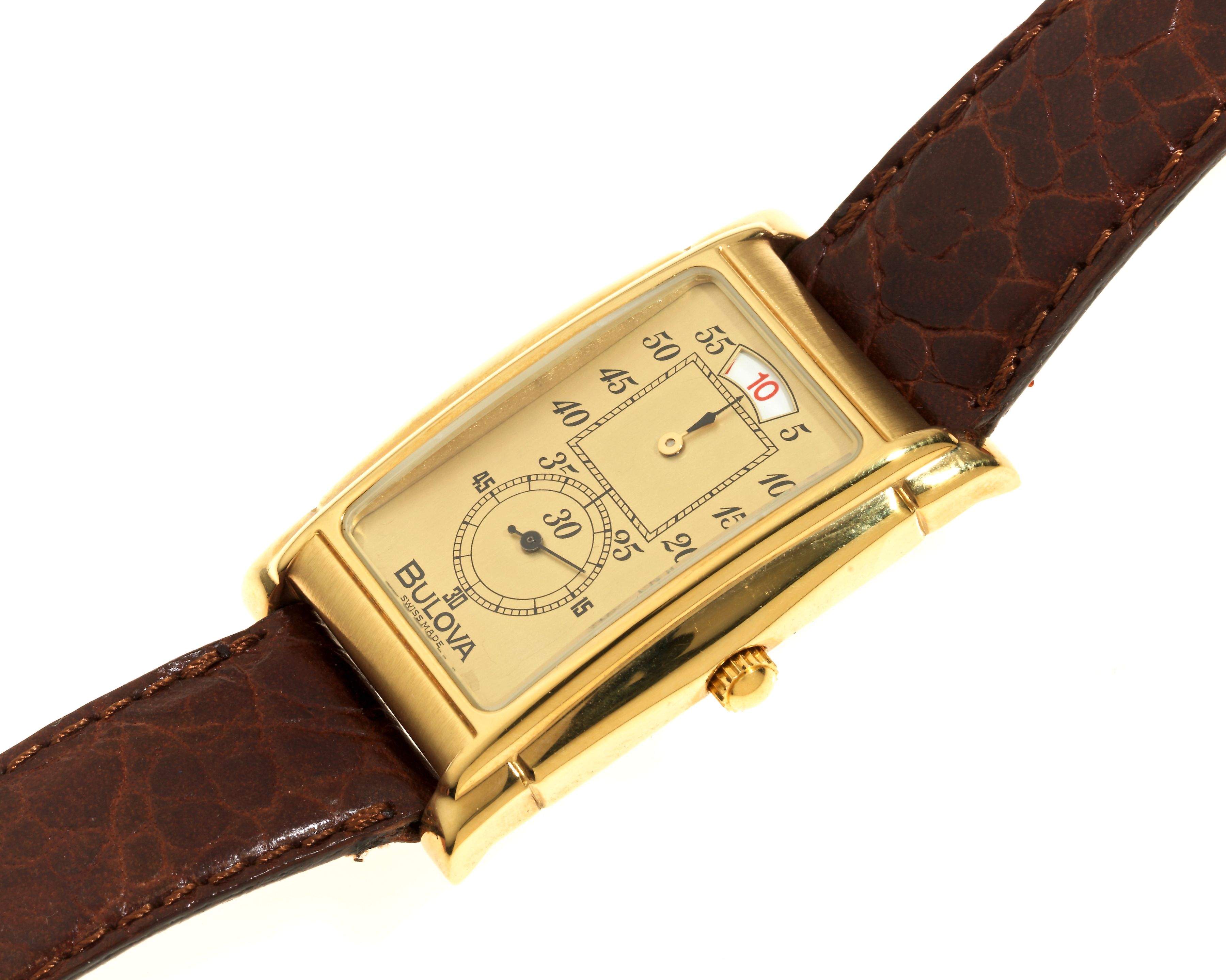 Bonhams : Bulova. A gold plated and stainless steel manual wind ...