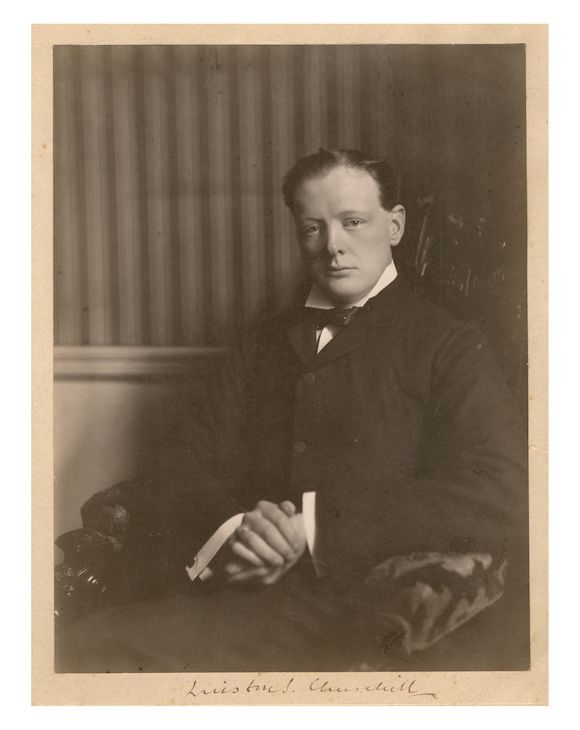 Bonhams : CHURCHILL (WINSTON) Photograph signed on the mount ("Winston ...