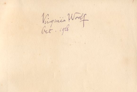 Bonhams : WOOLF (VIRGINIA) Orlando, FIRST EDITION, SIGNED BY THE AUTHOR ...
