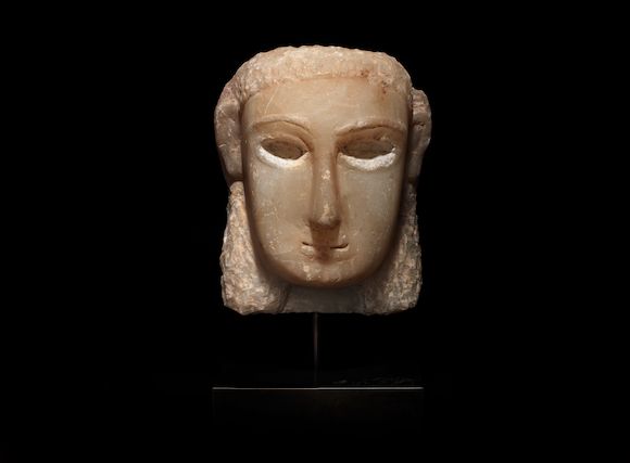 Bonhams : A South Arabian alabaster head