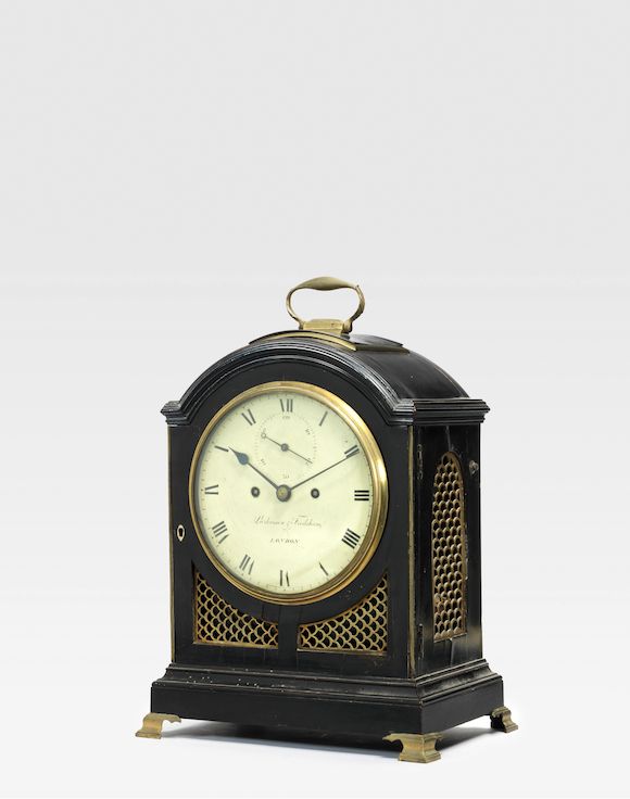 Bonhams : A rare early 19th century ebonised table clock with seconds ...