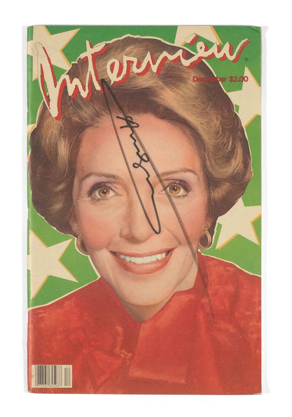Bonhams : Interview Magazine Nancy Reagan, signed by Andy Warhol