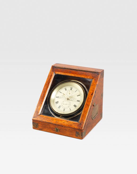 Bonhams : A 19th century oak cased two day marine chronometer with ...