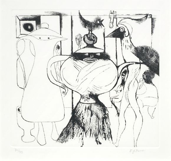 Bonhams : Edward Burra (British, 1905-1976) Surreal Cafe Etching, 1972 ...