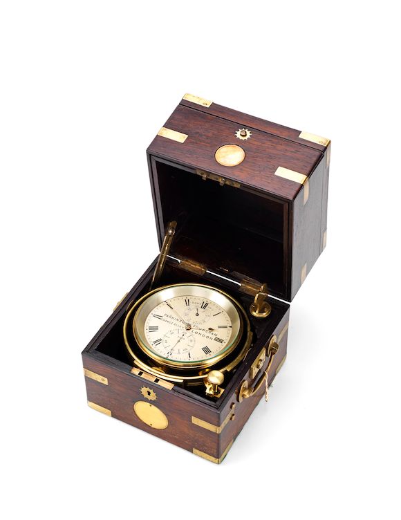 Bonhams : A good mid 19th century rosewood two-day marine chronometer ...