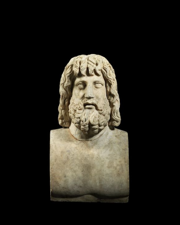 Bonhams : A Roman marble head of Zeus Serapis