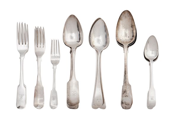 Bonhams : A collection of Irish silver flatware various makers and ...