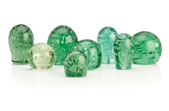 Bonhams : A collection of eight Victorian glass dumps