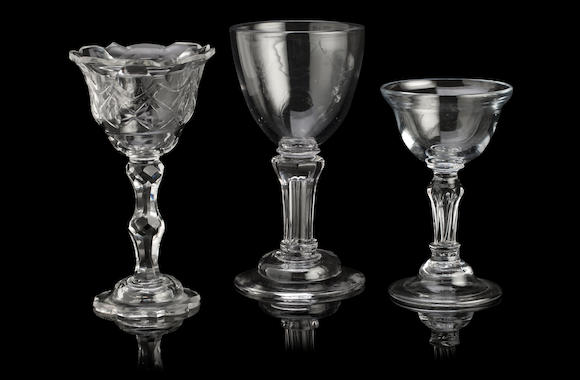 Bonhams Three Sweetmeat Glasses 18th Century