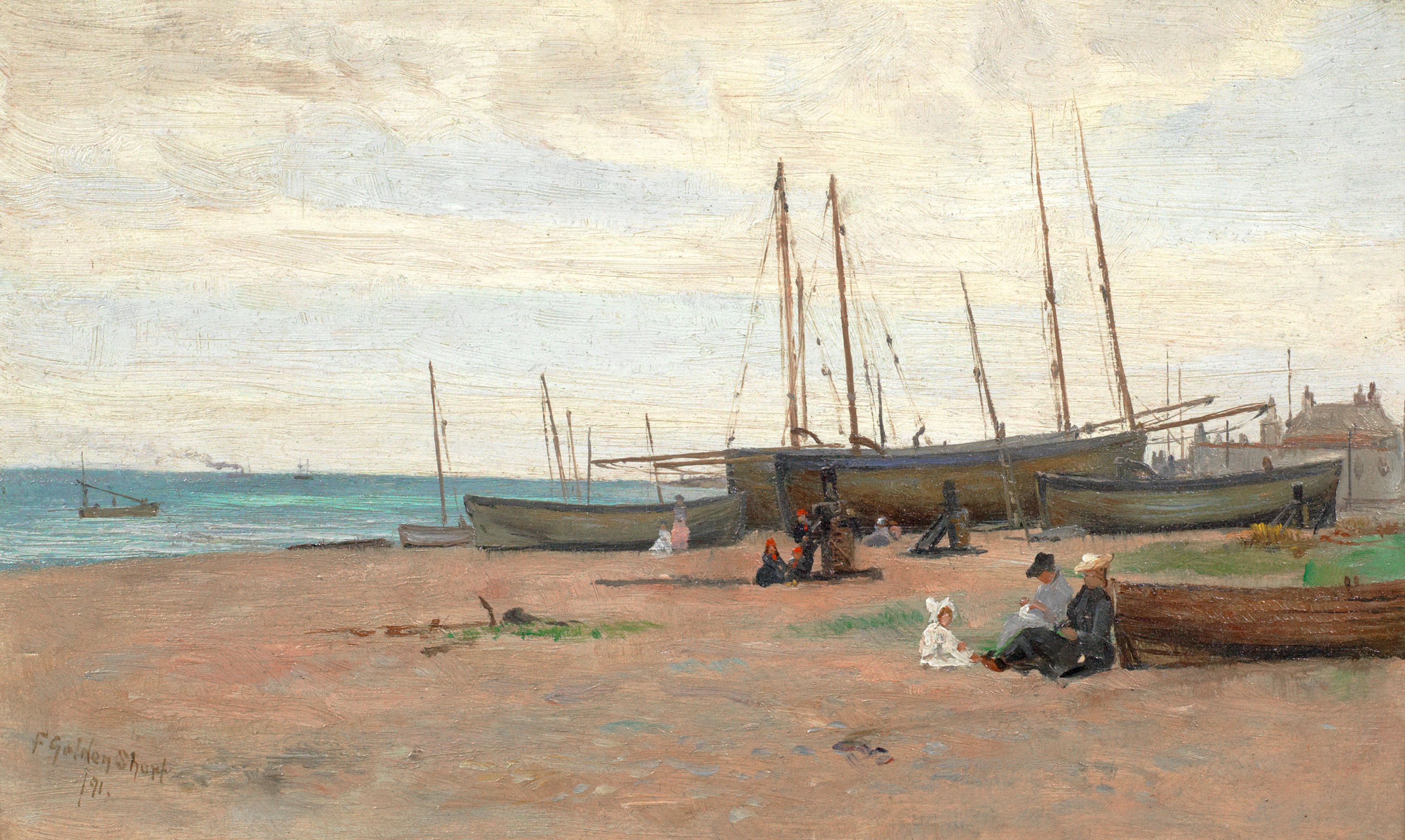 Bonhams : Frederick Golden Short (British, 1863-1936) Low tide