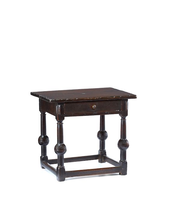Bonhams : A mid-17th century joined oak side table, Flemish/Dutch ...