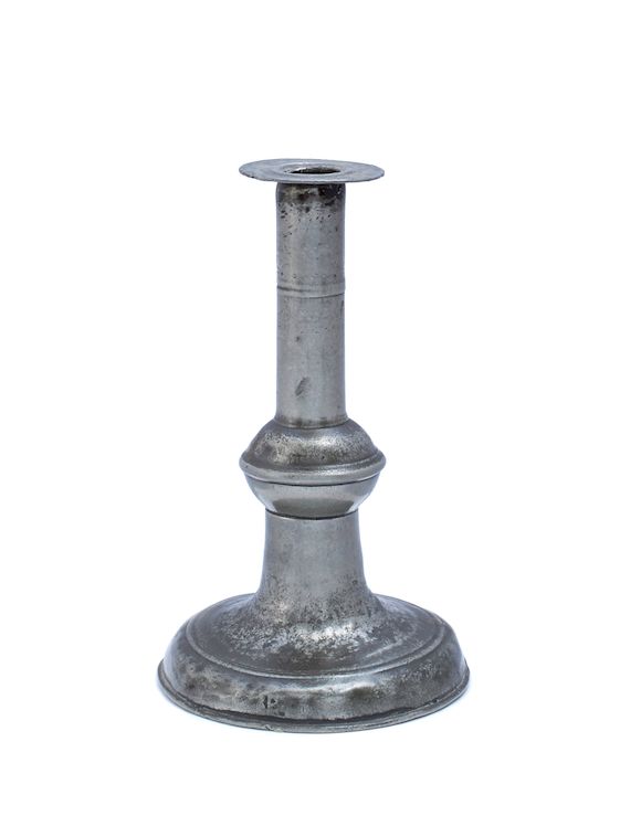 Bonhams : A rare William & Mary pewter circular-base ball-knop ...