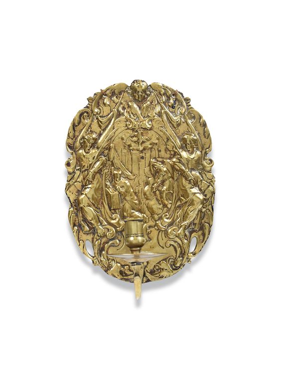 Bonhams : A late 17th century cast brass wall sconce, Dutch/Flemish ...