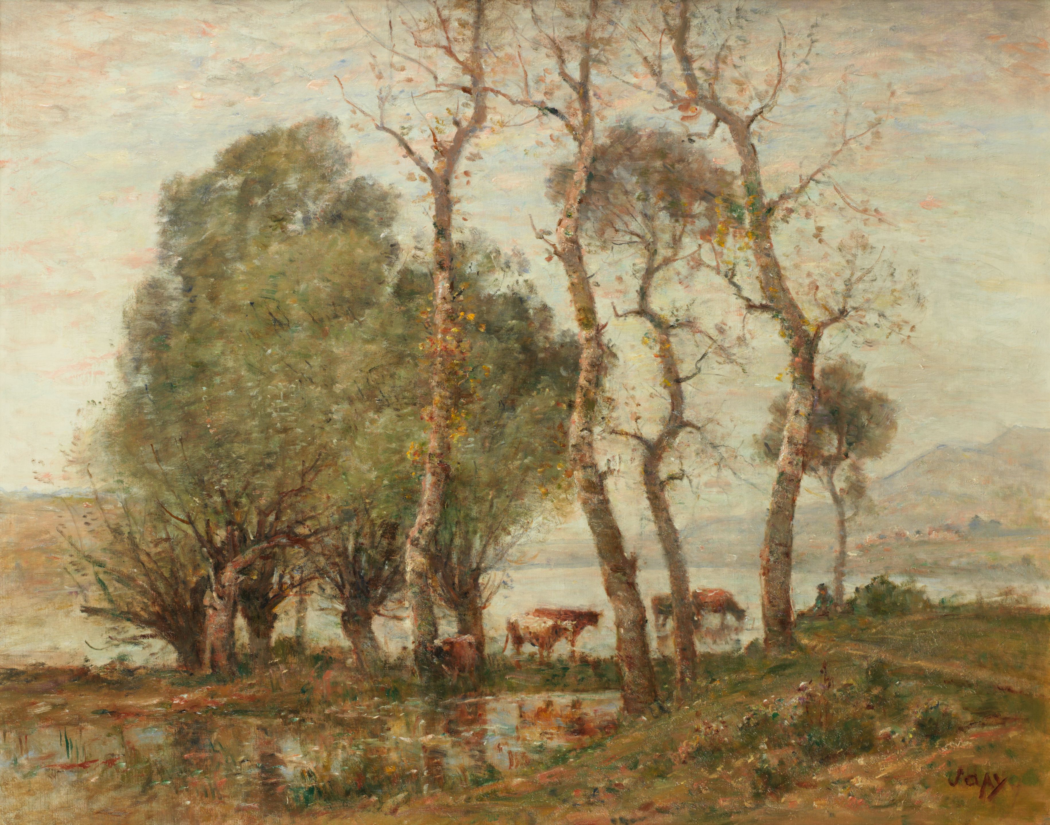Bonhams : Louis Aimé Japy (Swiss, 1840-1916) Cows in a landscape