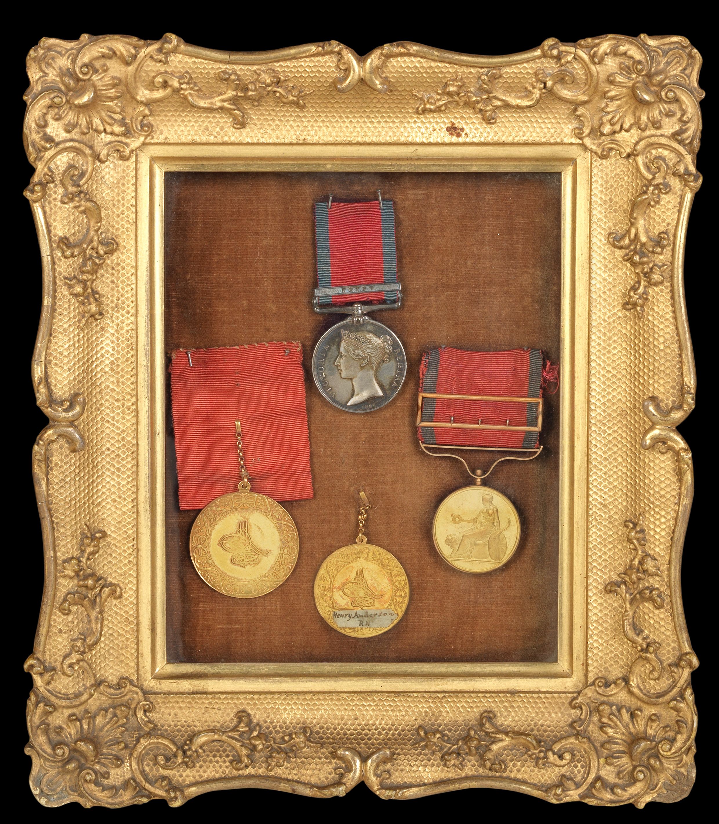 Bonhams : The Small Army Army Gold Medal group of three to Lieutenant ...