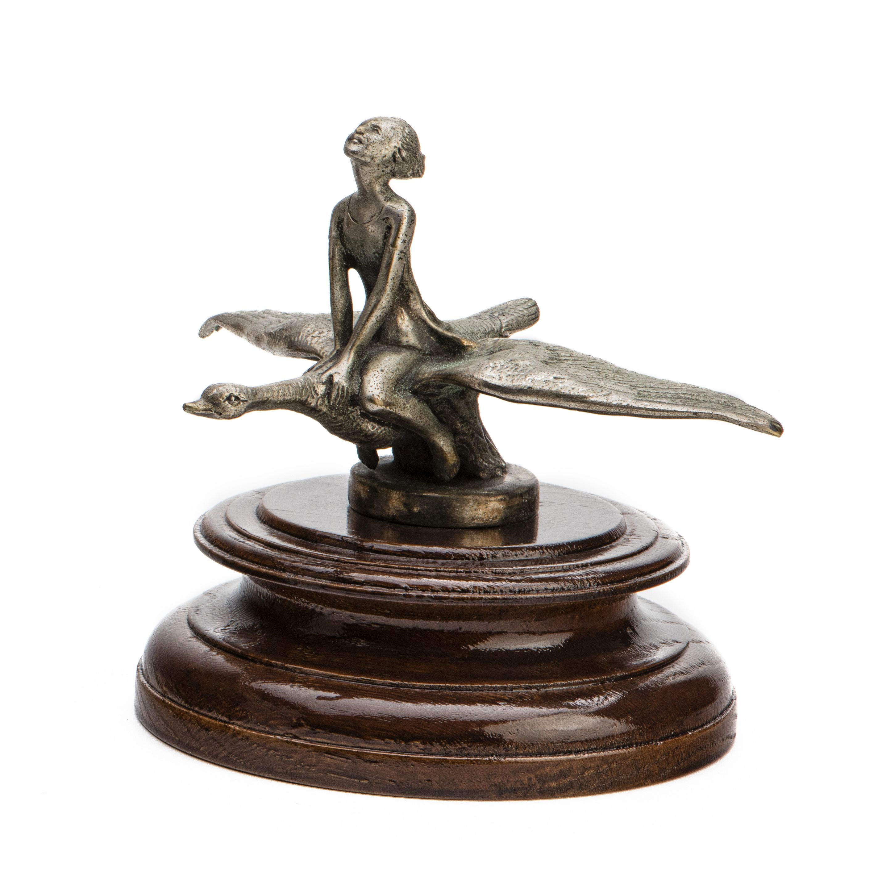 Bonhams Cars : A 'Goose Rider' mascot by A E Lejeune, British, 1920s,