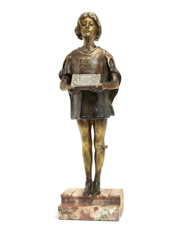 Bonhams : A Large-Size Bronze Figure of 'Le Page Royal' by Léon Noel ...