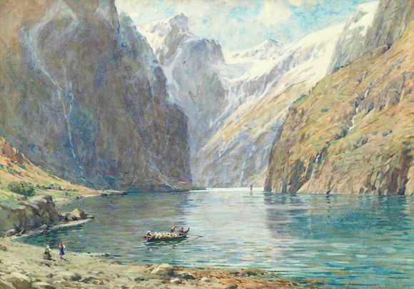 Bonhams : Alfred Heaton Cooper (British, 1864-1929) Norweigan fjord ...