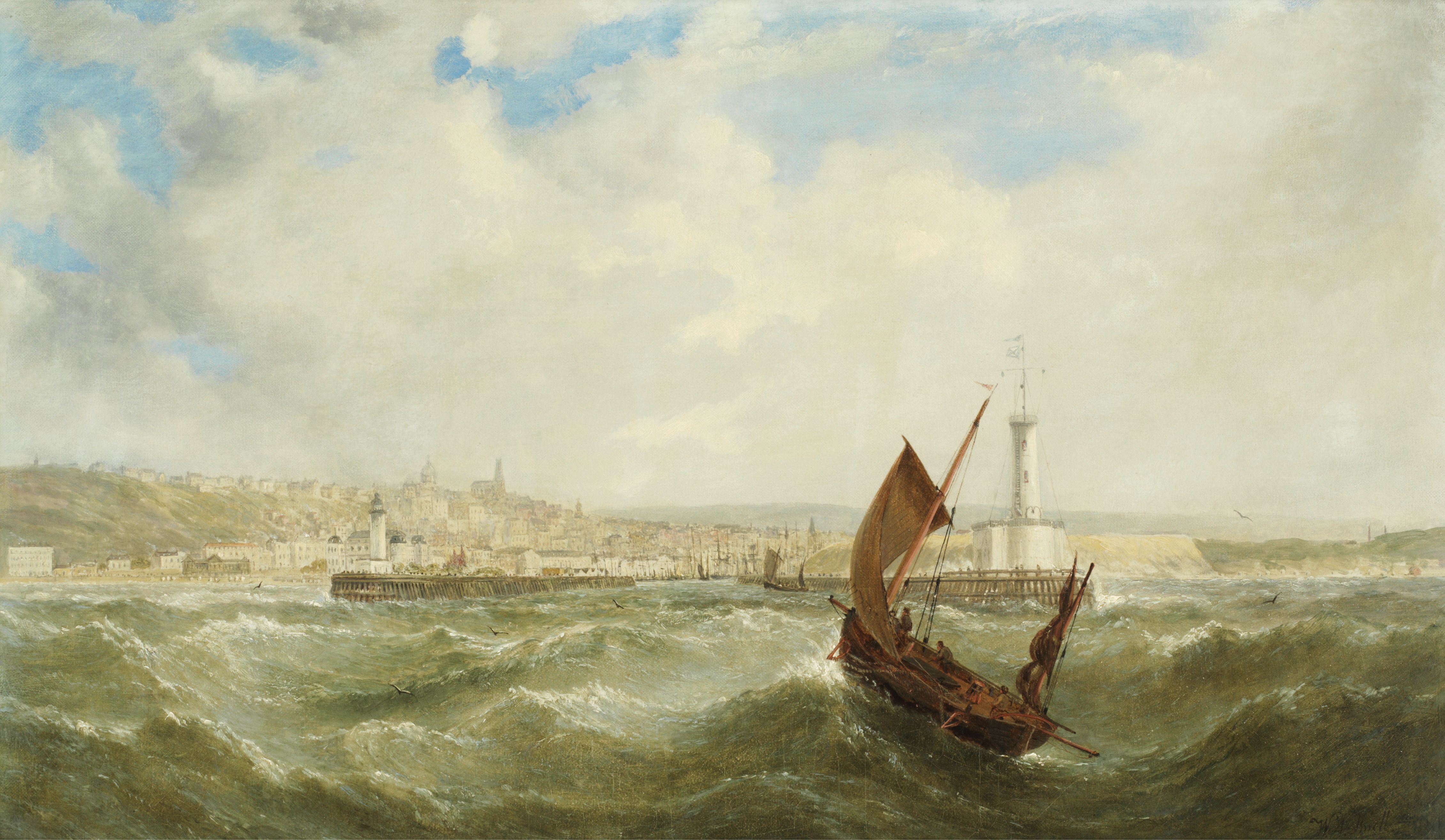 Bonhams : William Adolphus Knell (British, 1802-1875) A heavy swell off ...