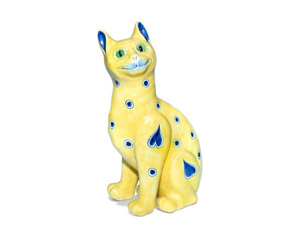 Bonhams : AN EMILE GALLÉ FAIENCE CAT PAINTED 'E.GALLÉ NANCY'; CIRCA 1900