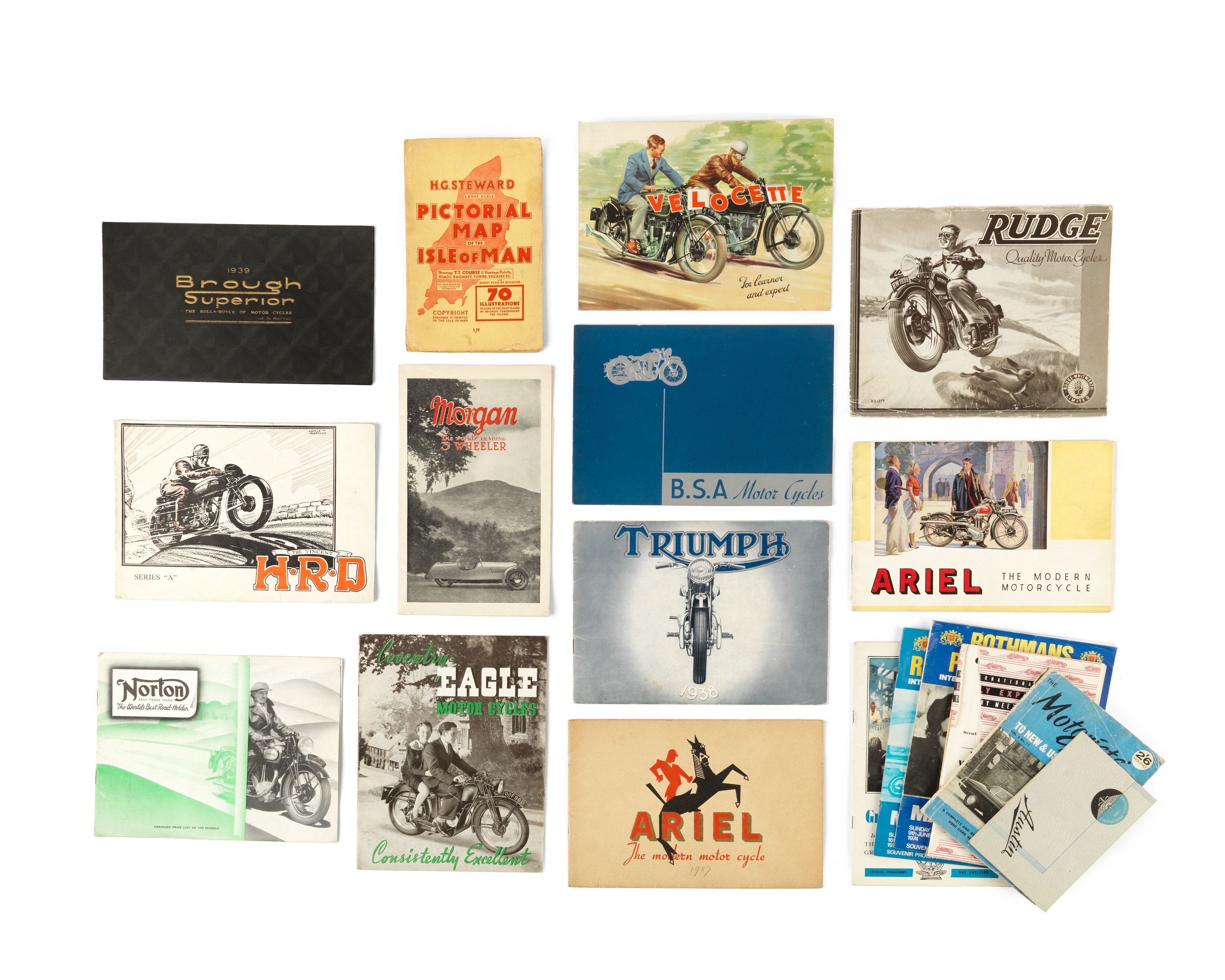 Bonhams Cars : A quantity of pre-war Motorcycle Sales Brochures ((Qty))