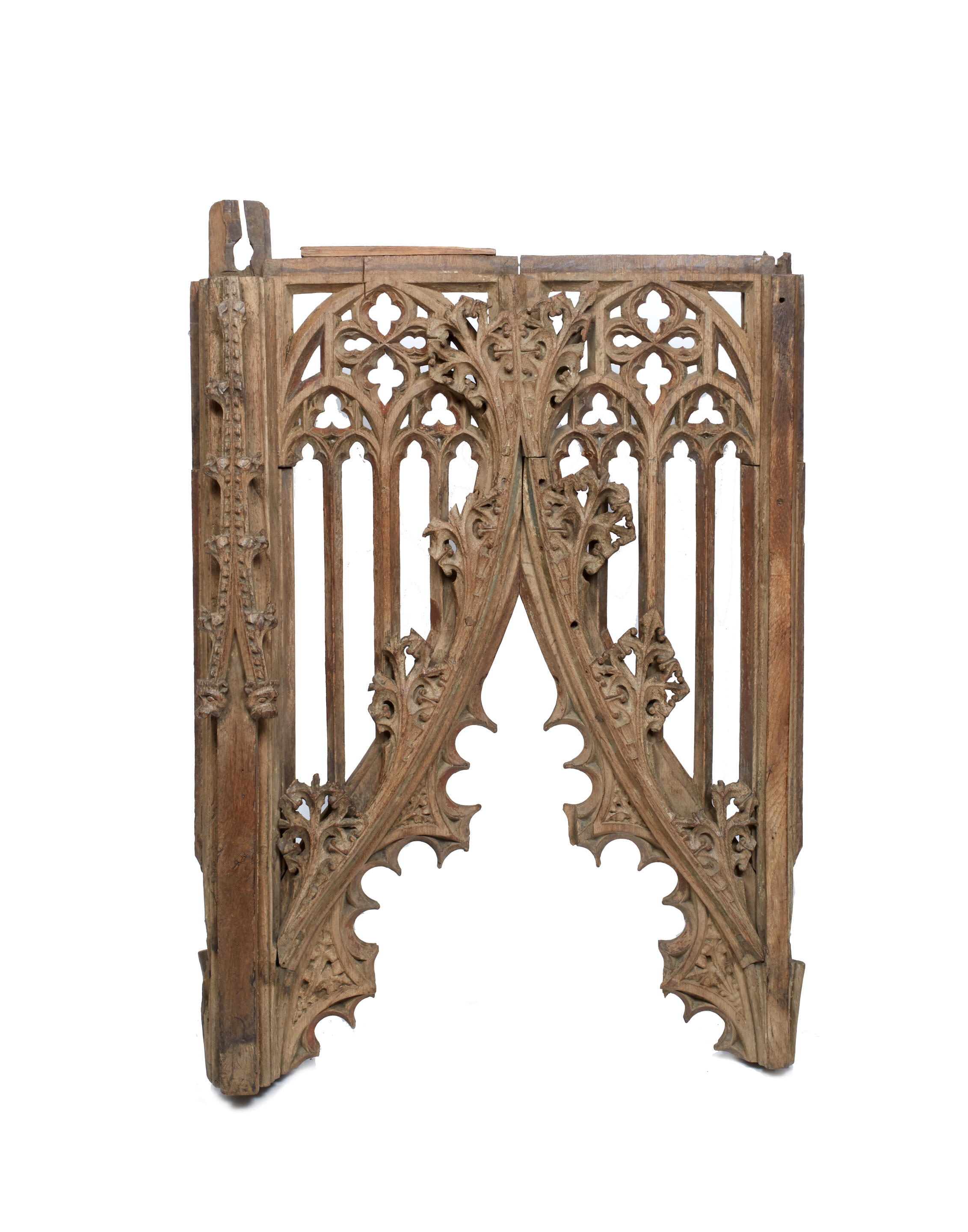 Bonhams : A rare second half of the 15th century oak screen fragment, circa 1450 - 1500