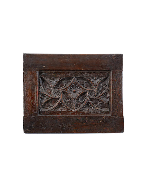 Bonhams : A late 15th/early 16th century carved oak panel, probably Northern French, circa 1500