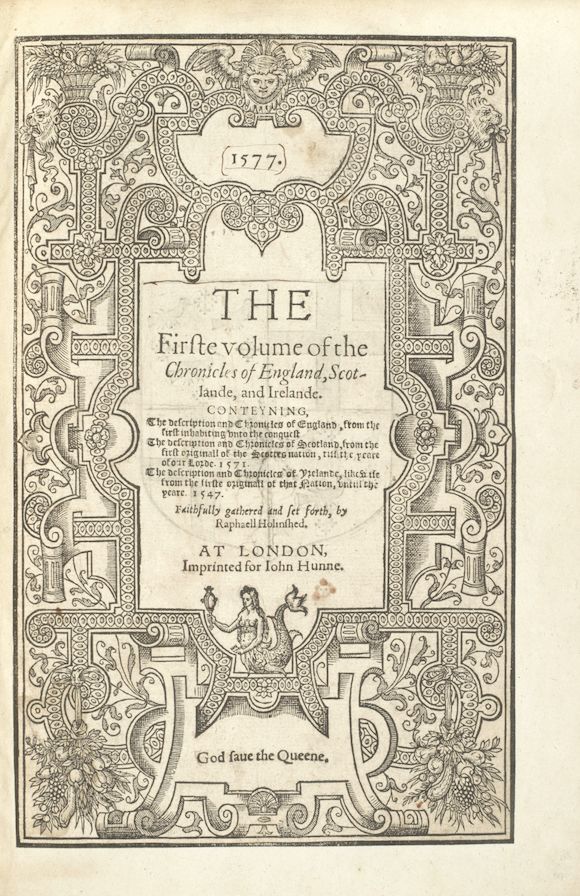 Bonhams : HOLINSHED (RAPHAEL) 1577. The Firste Volume of the Chronicles ...