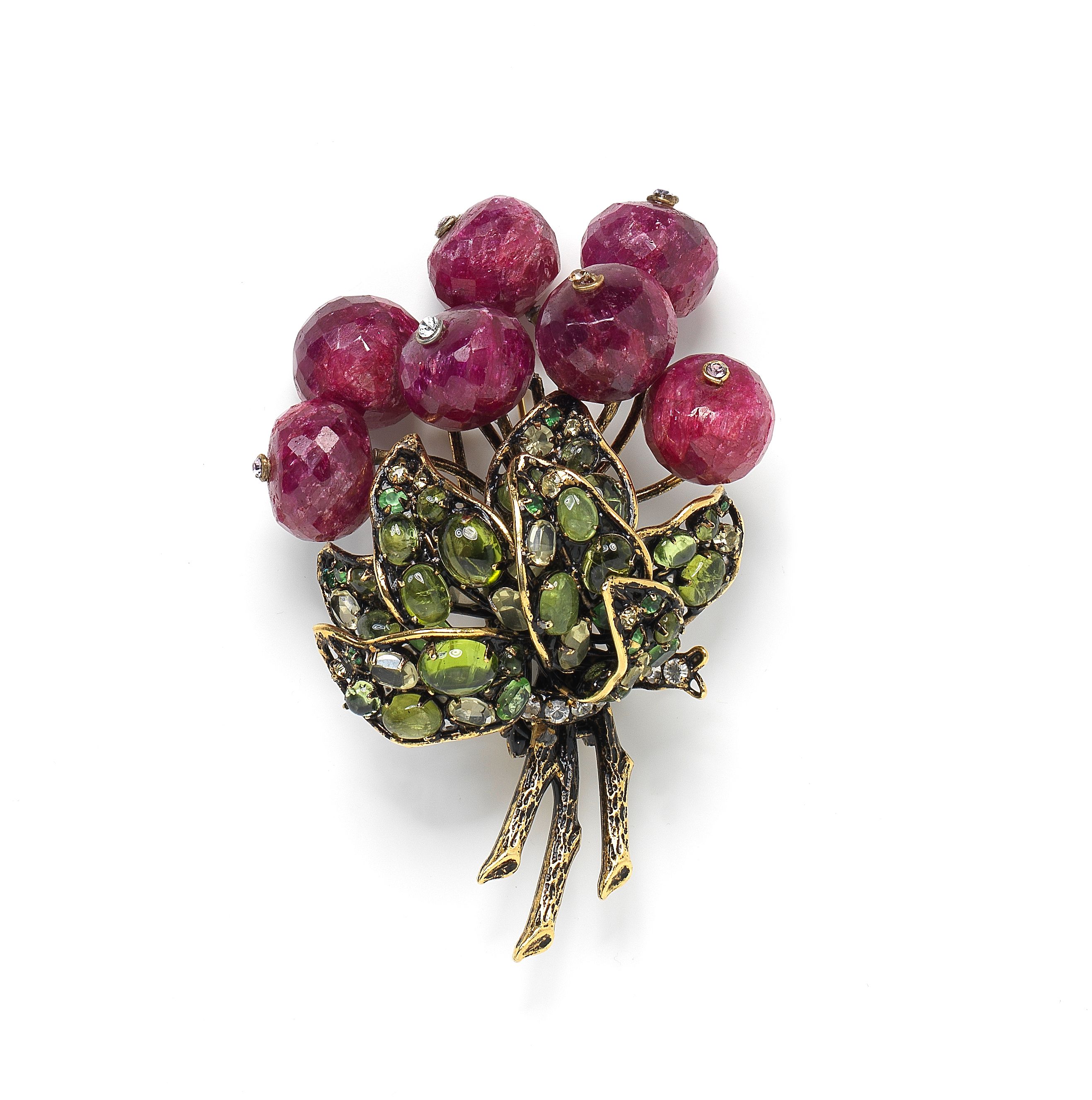 Bonhams : AN IRADJ MOINI FLOWER BROOCH,