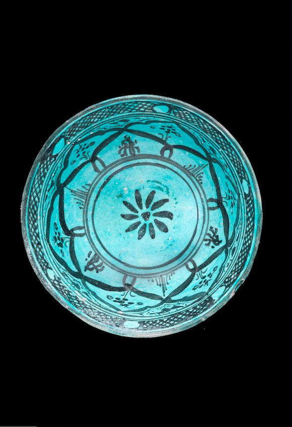 Bonhams : A Timurid underglaze-painted pottery bowl Persia, 15th Century