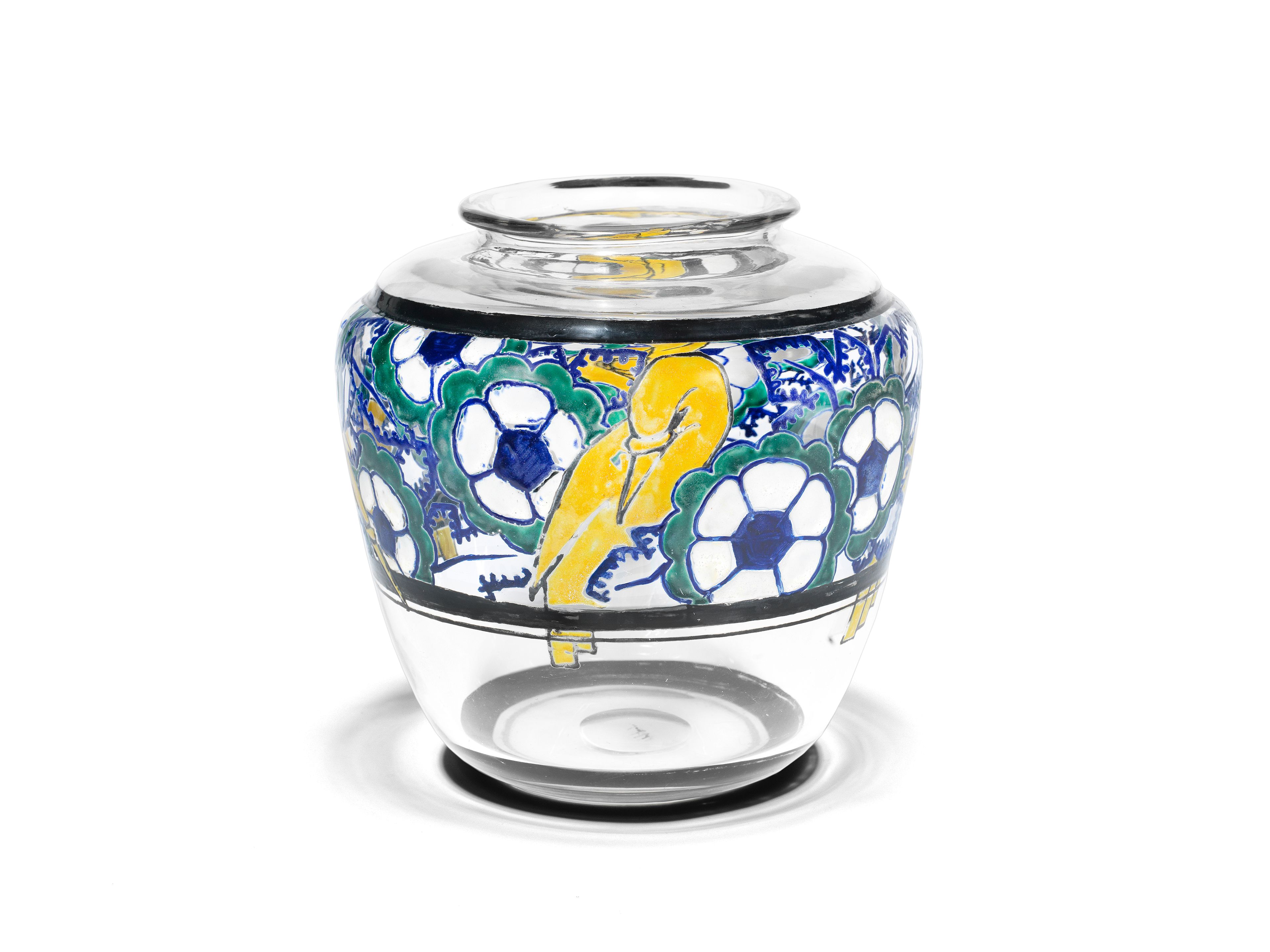 Bonhams : an art deco enamelled glass vase by marcel goupy ARTIST ...