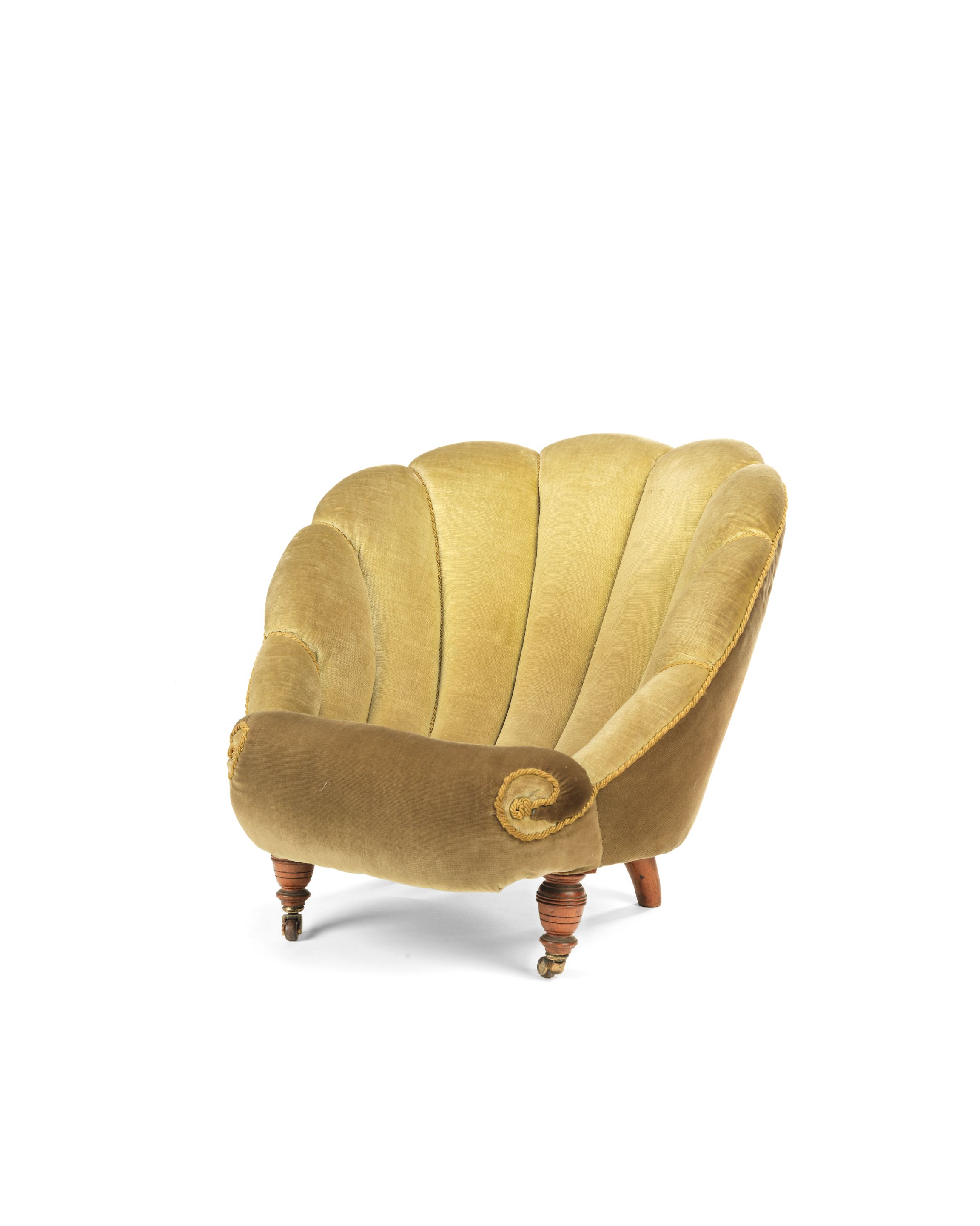 Bonhams : A small late Victorian Howard & Son type 'scallop shell' low ...