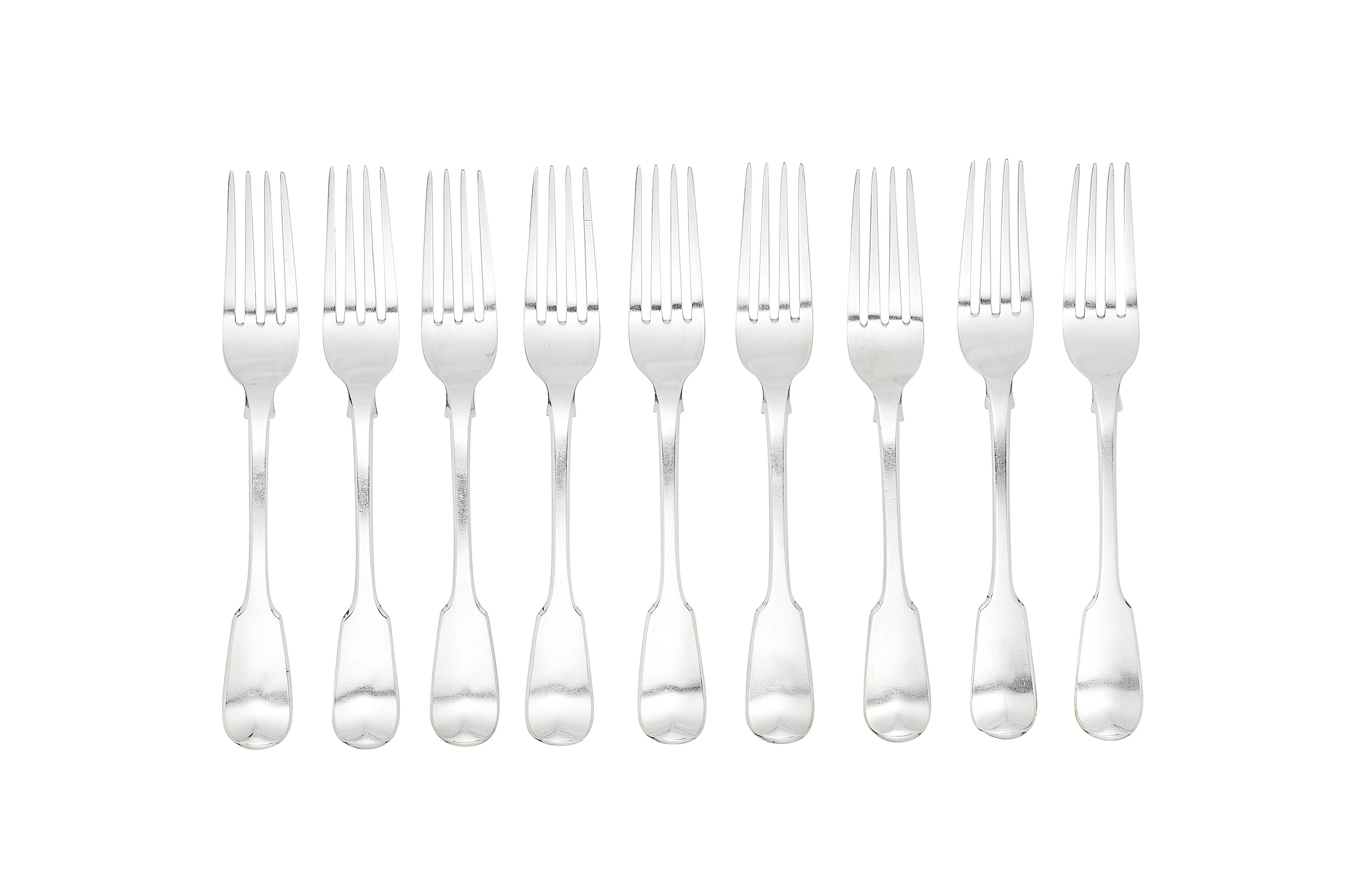 Bonhams : A collection of Georgian and Victorian Fiddle pattern silver ...