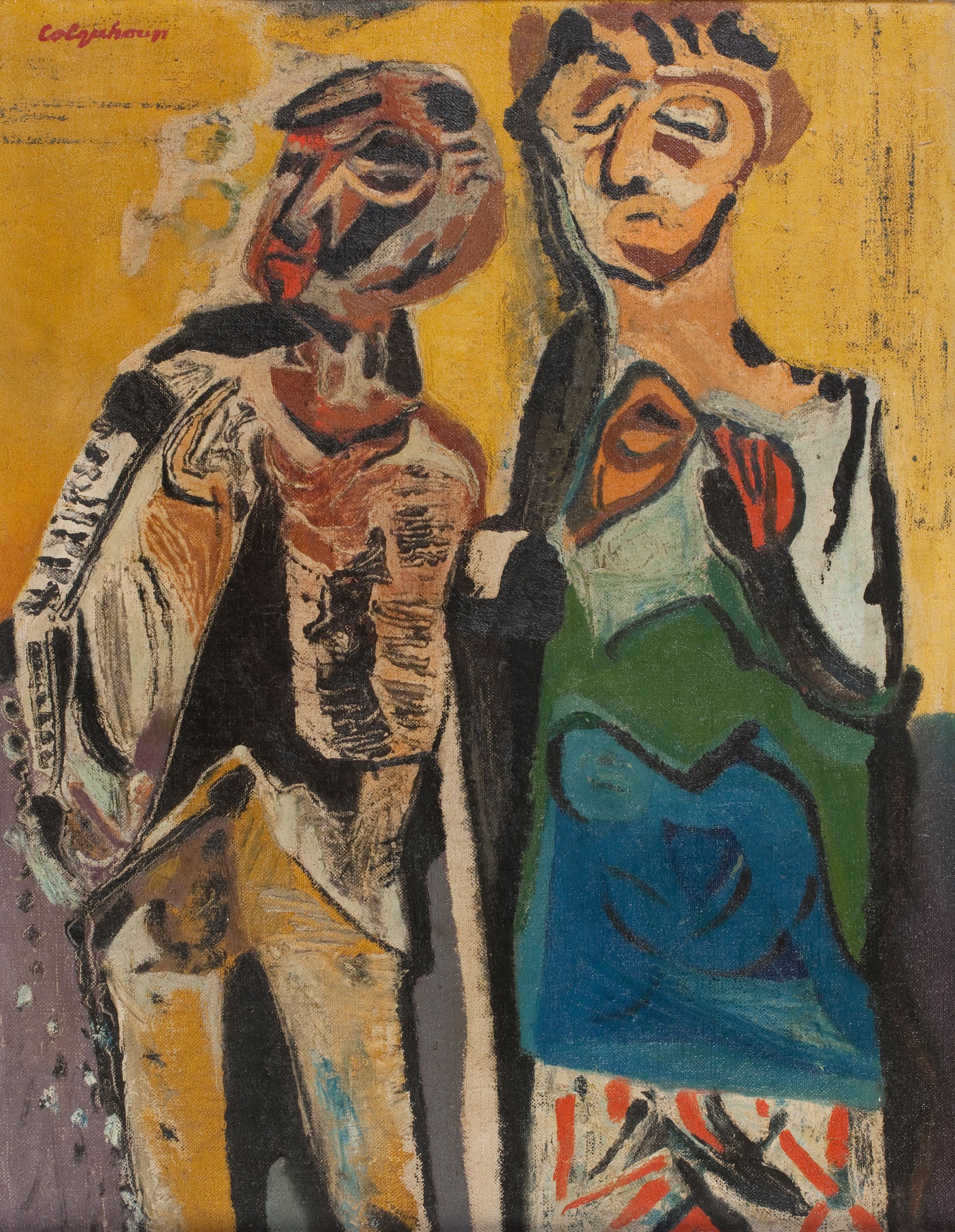 Bonhams : Robert Colquhoun (British, 1914-1962) Two Figures 56.5 x 45.5 ...