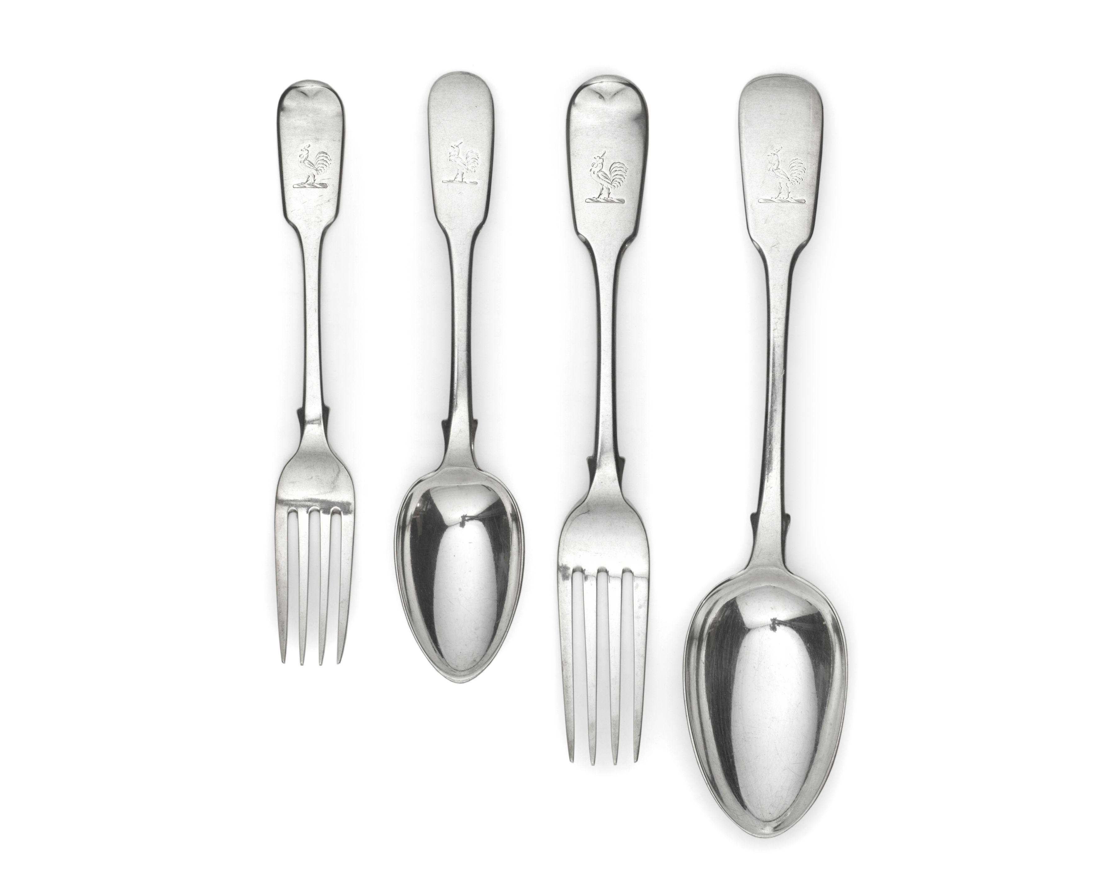 Bonhams : A quantity of Fiddle pattern silver flatware by William Eaton ...