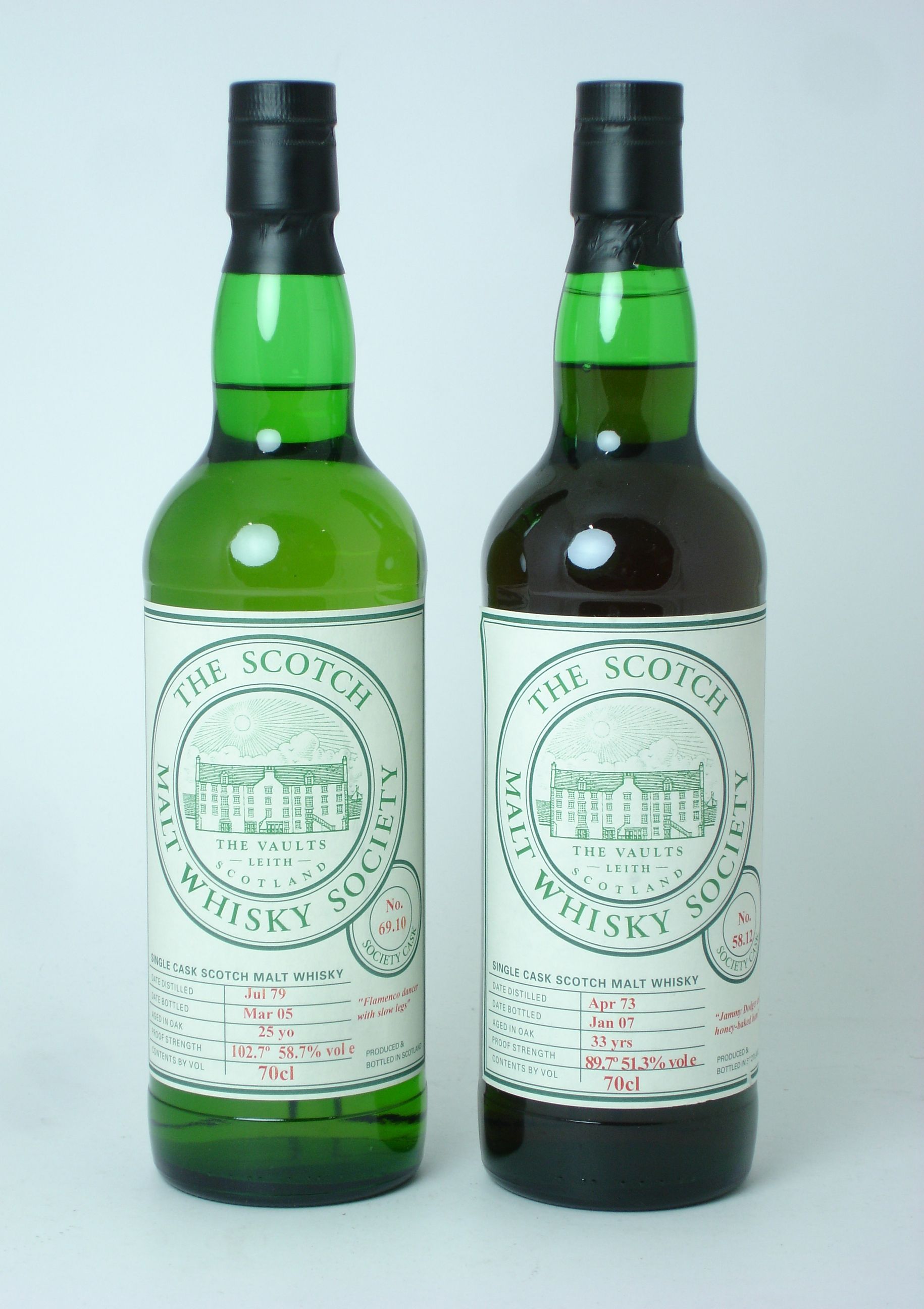 Bonhams : SMWS 69.10-25 year old SMWS 58.12-33 year old