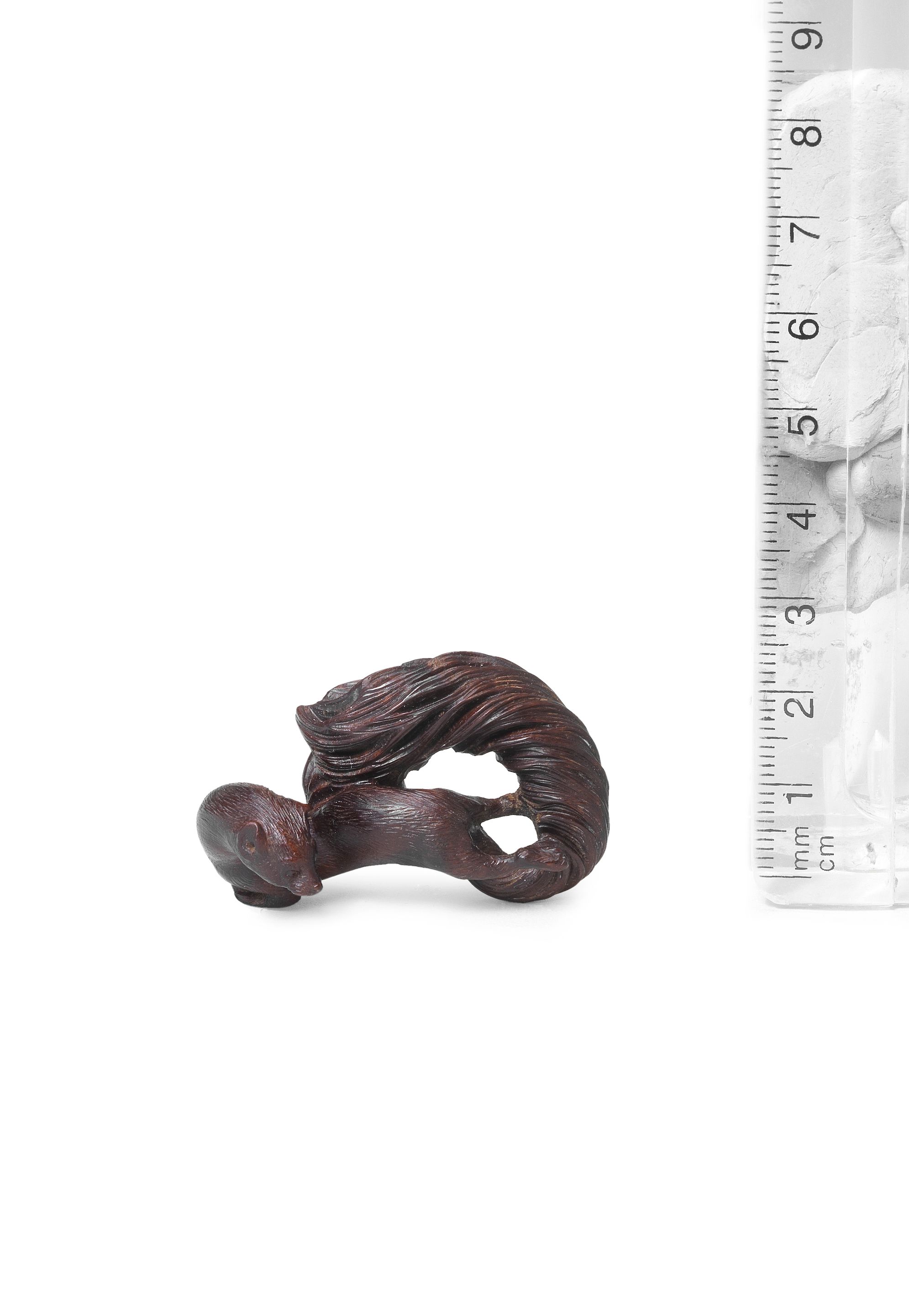 Bonhams : A wood netsuke of an itachi (weasel) By Nishino Shoko (1915 ...