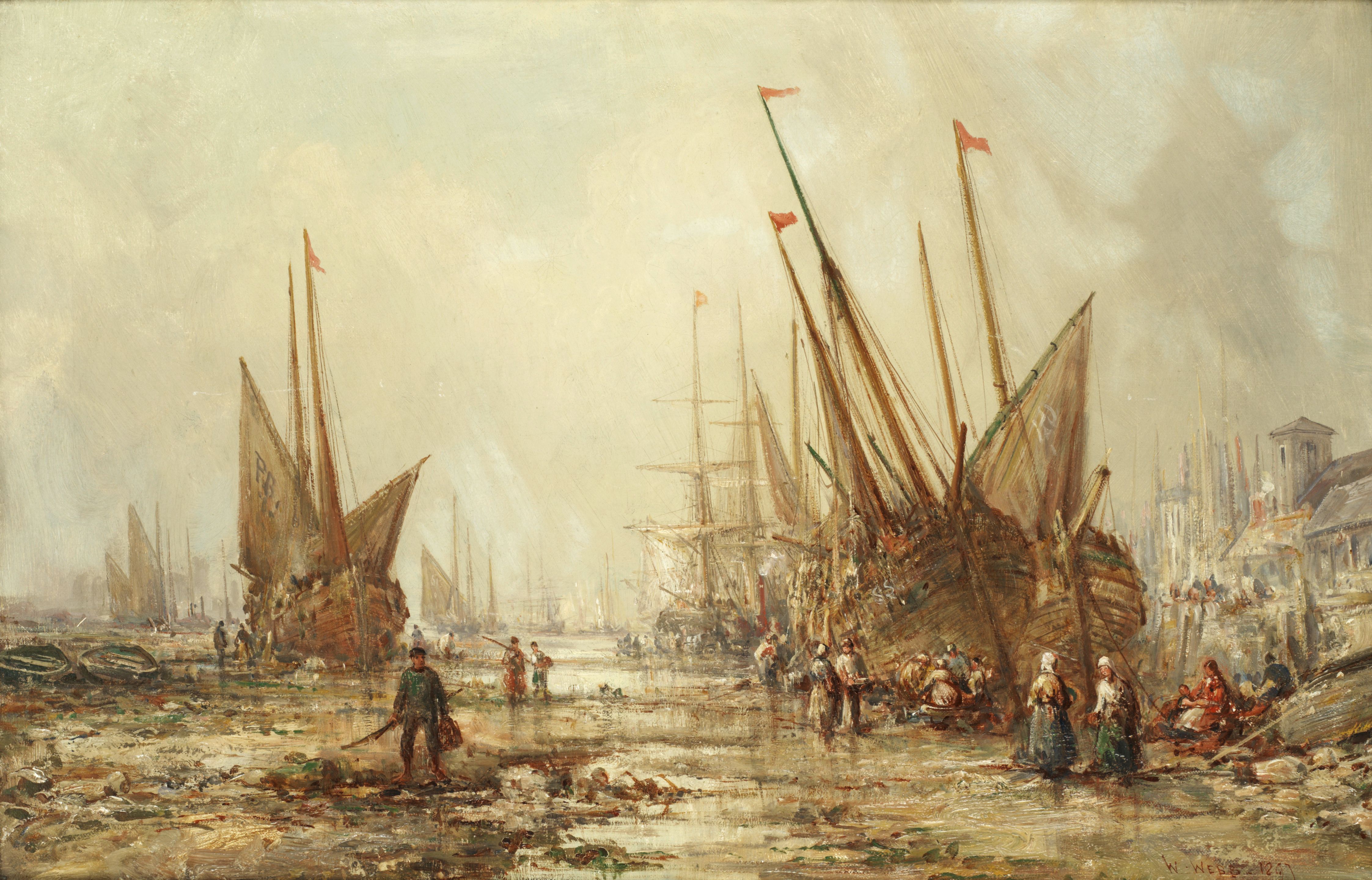 Bonhams : William Edward Webb (British, 1862-1903) On the beach at Newlyn